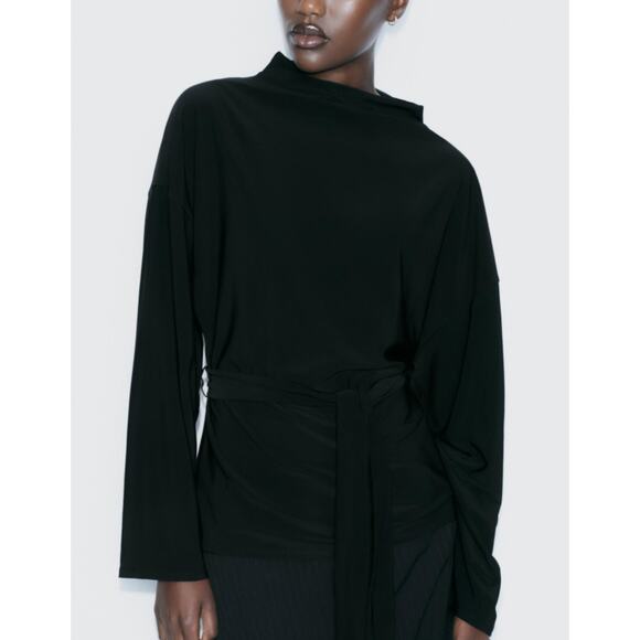 Zara | Tops | Nwt Zara Draped Belted Topxl | Poshmark